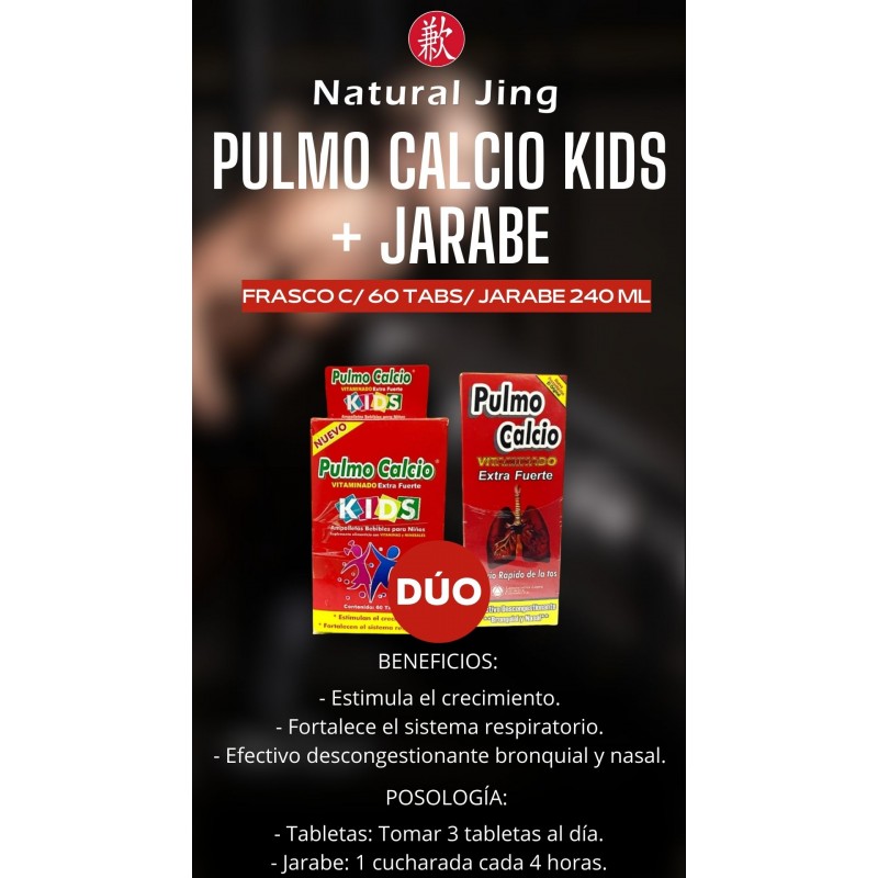 PULMO CALCIO KIDS + JARABE C/60 TABLETAS